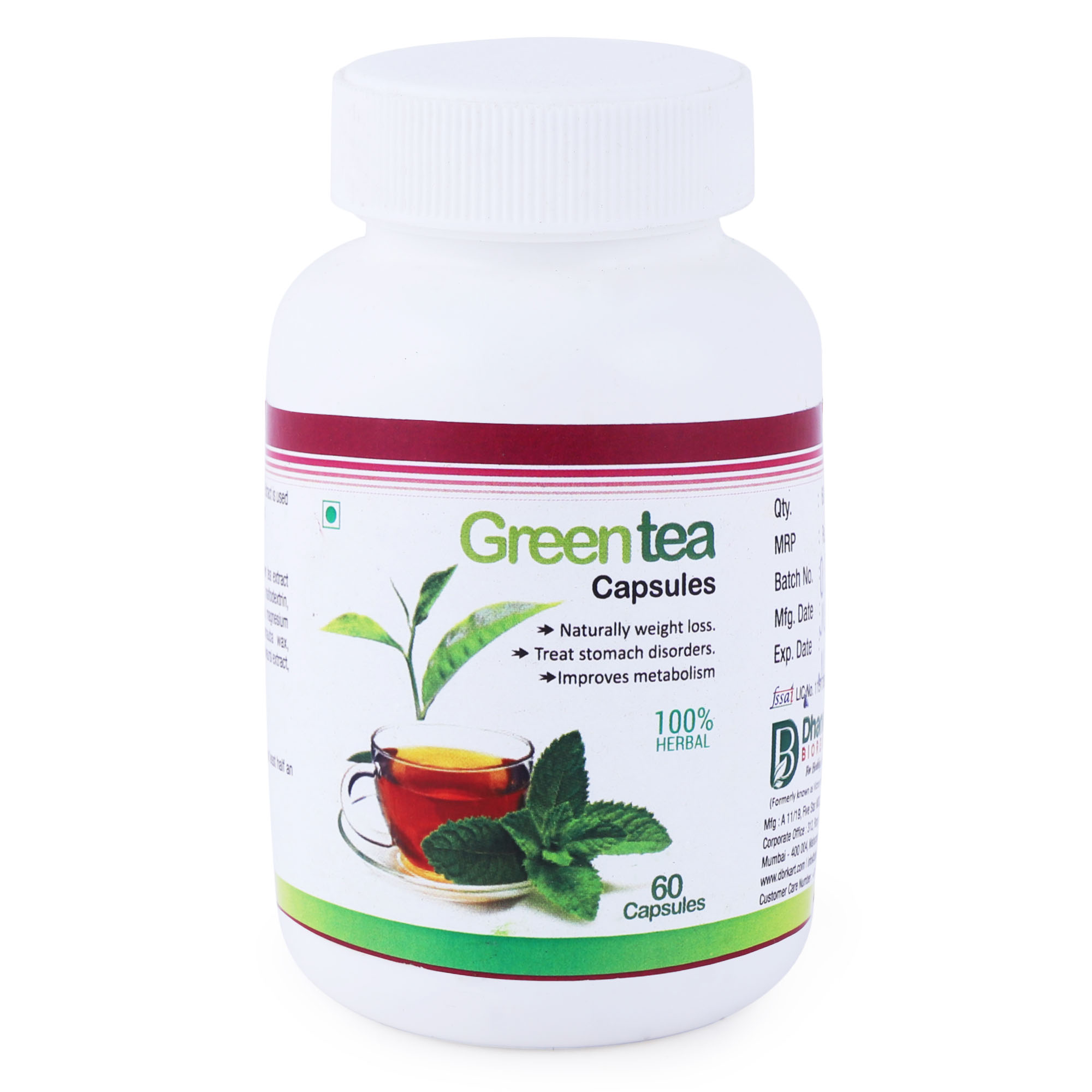 GREEN TEA CAPSULES - by Dhanwantri Bioremedies Pvt Ltd - Stevifit